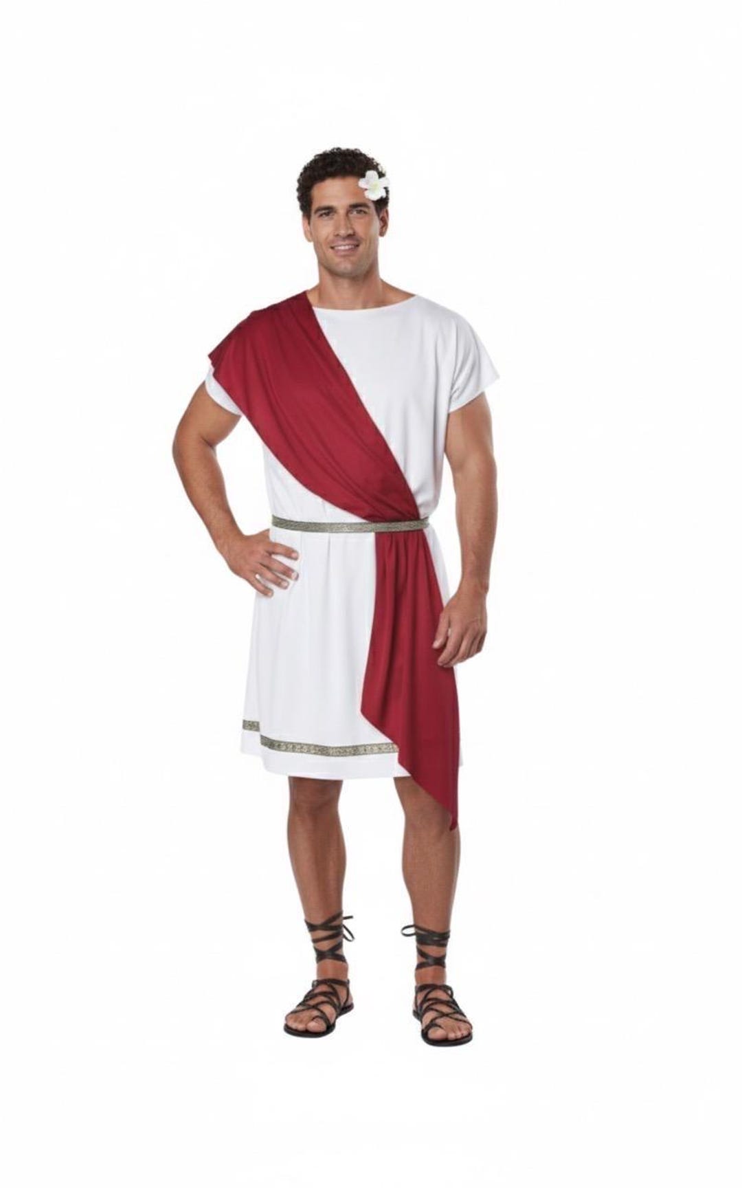 Men’s Roman Toga Costume – Greek God Tunic With Red Drape - Etsy UK