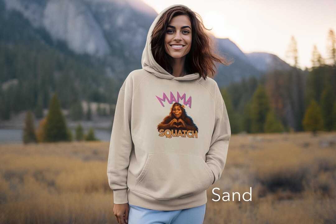 Funny Bigfoot Hoodie Love Mom Cotton Blend Hooded Sweatshirt Mama ...