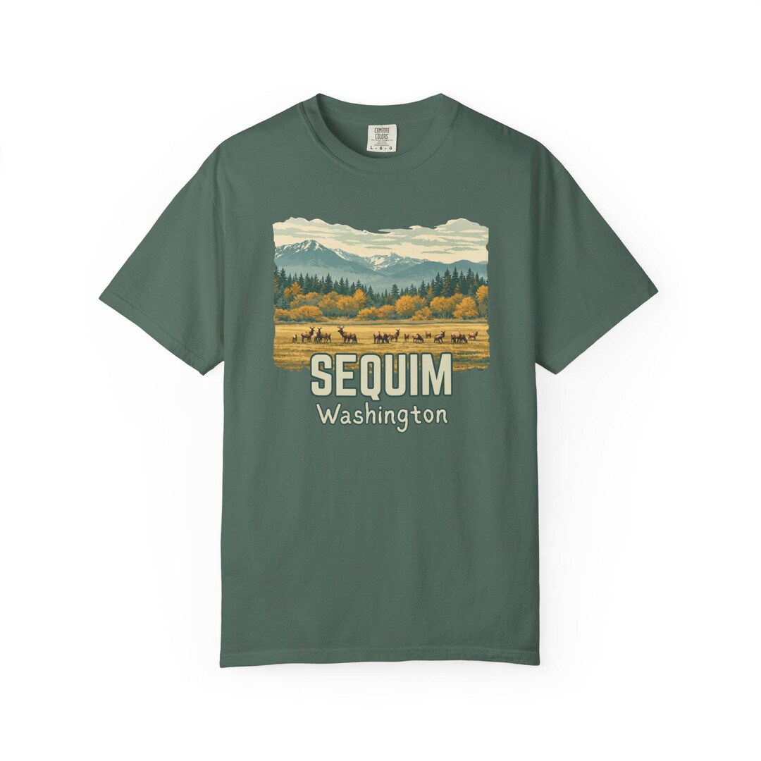 Elk T-shirt Sequim Washington Olympic Peninsula Vintage PNW Comfort ...