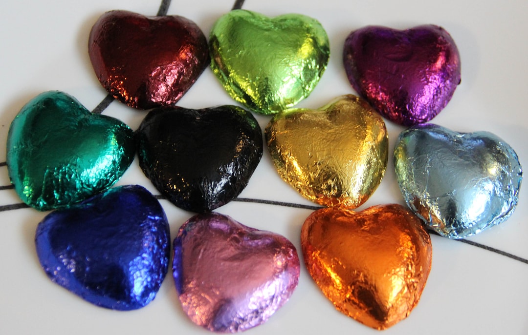 Colorful Foiled Chocolate Hearts Wedding Favor Gifts, Love is Sweet ...