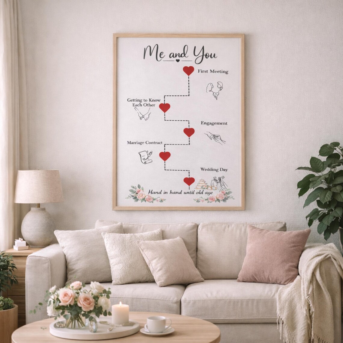 Me and You Love Story Timeline Printable | Couple Milestones Wall Art ...