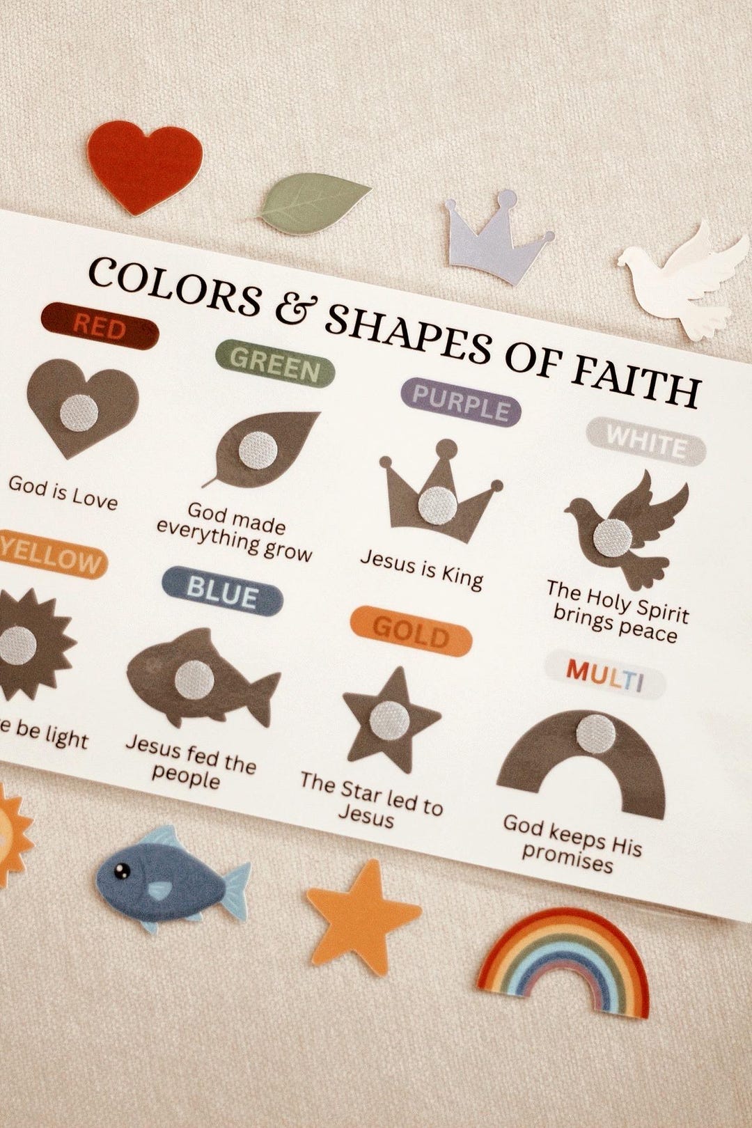Faith & Shapes Learning Board for Kids | Christian Shape Recognition ...