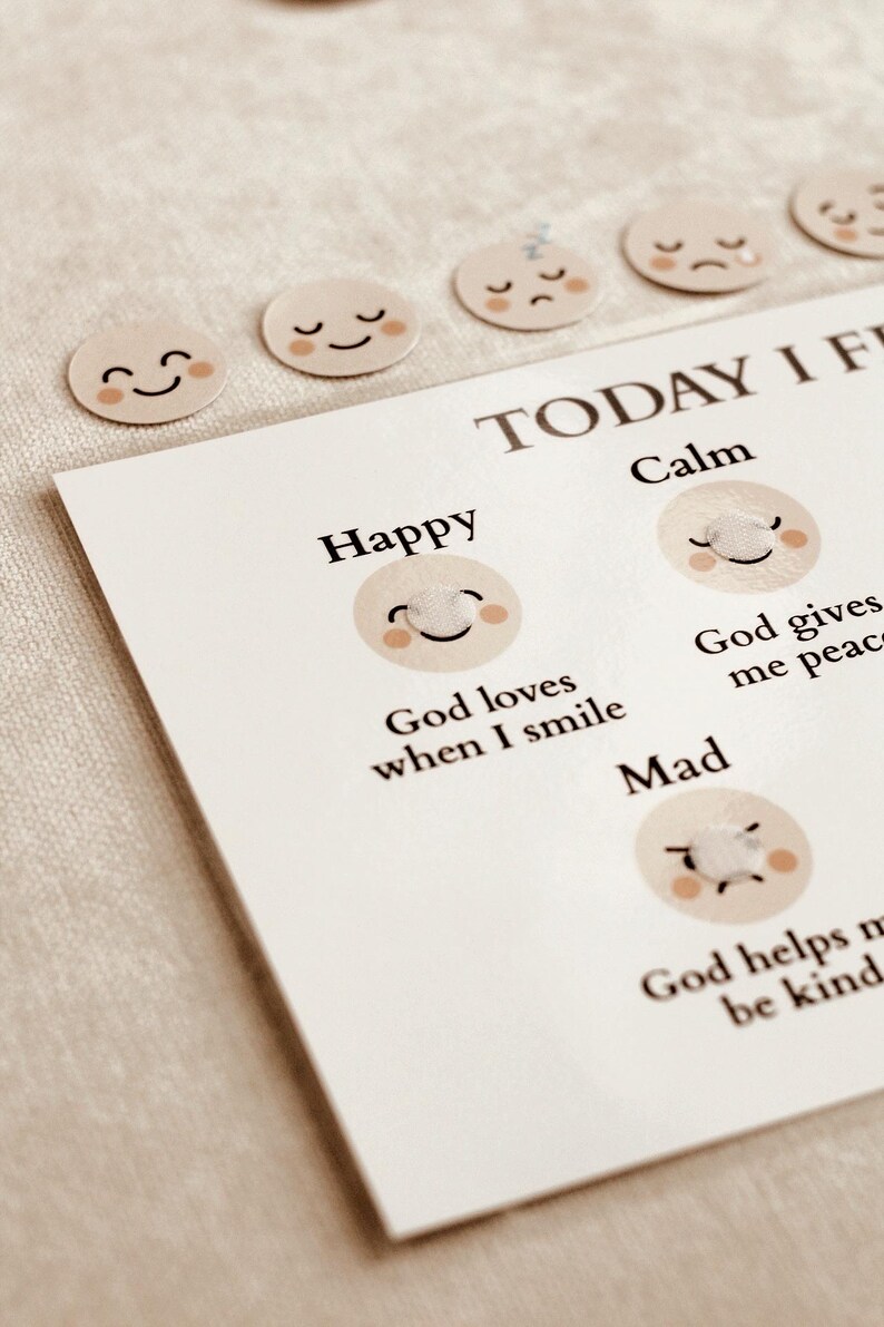 Faith-based Feelings Board for Kids | Laminated Emotion Chart With ...