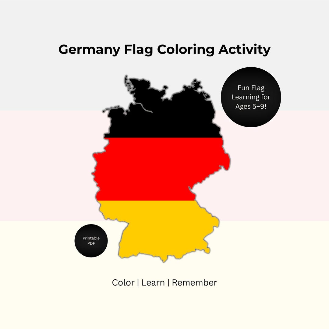 Germany Flag Coloring Activity for Kids | Printable Geography Coloring ...