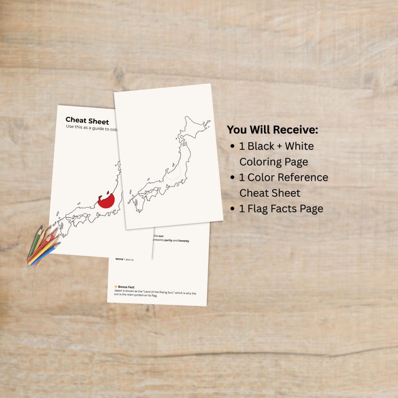 Japan Flag Coloring Activity for Kids | Printable Geography Coloring ...