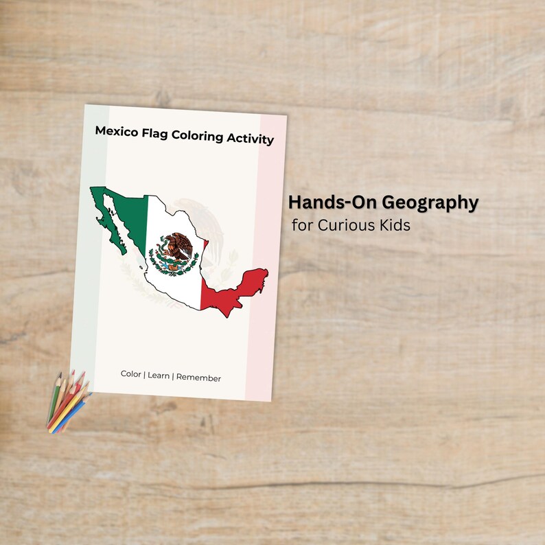 Mexico Flag Coloring Activity for Kids | Printable Geography Coloring ...