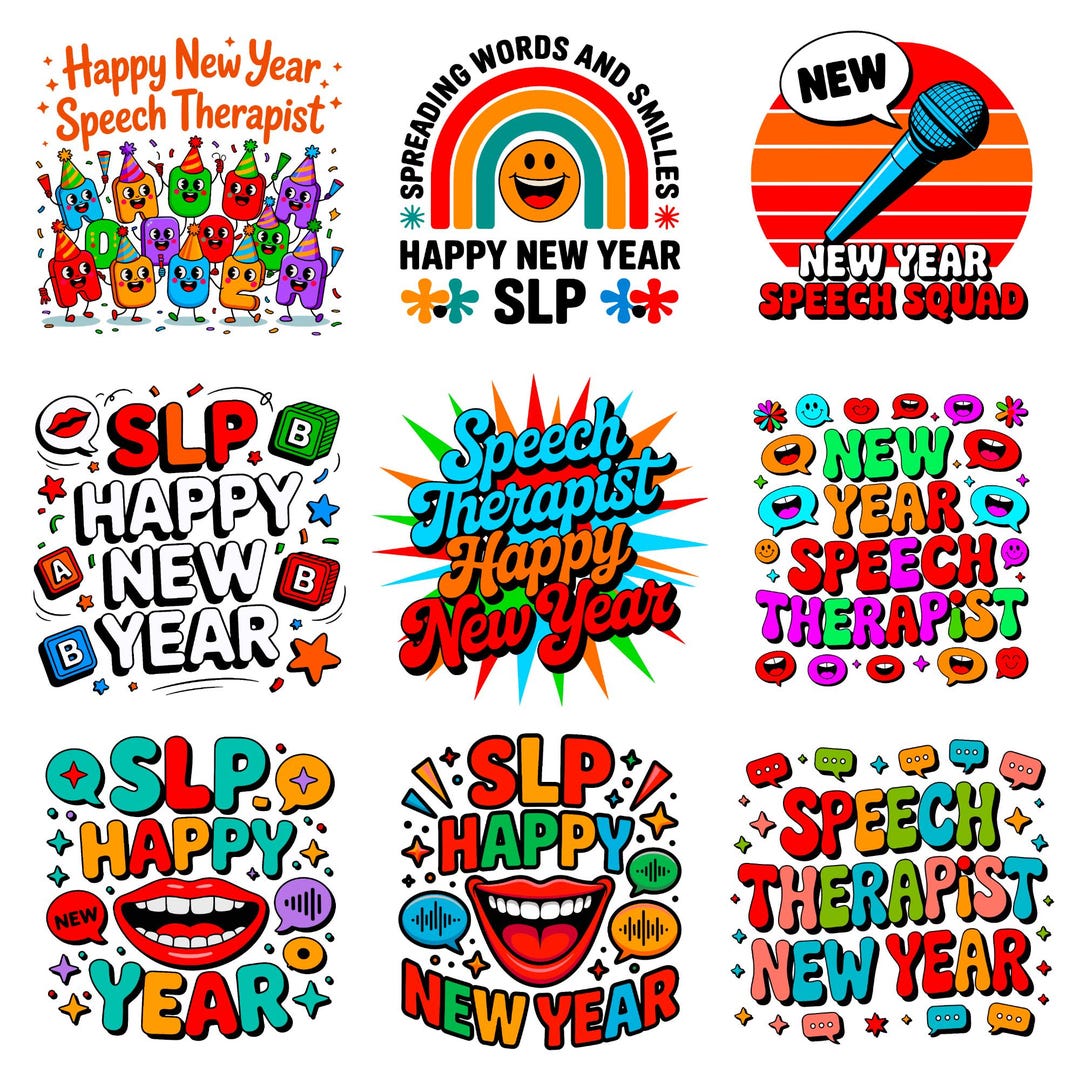 Speech Therapist New Year Bundle | SLP SVG PNG | Digital Stickers ...