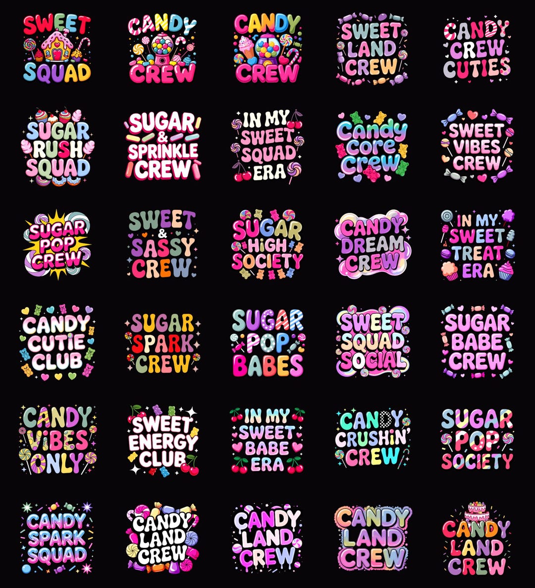 Candy Land Decorations PNG Bundle | Sweetie Squad & Party Designs ...