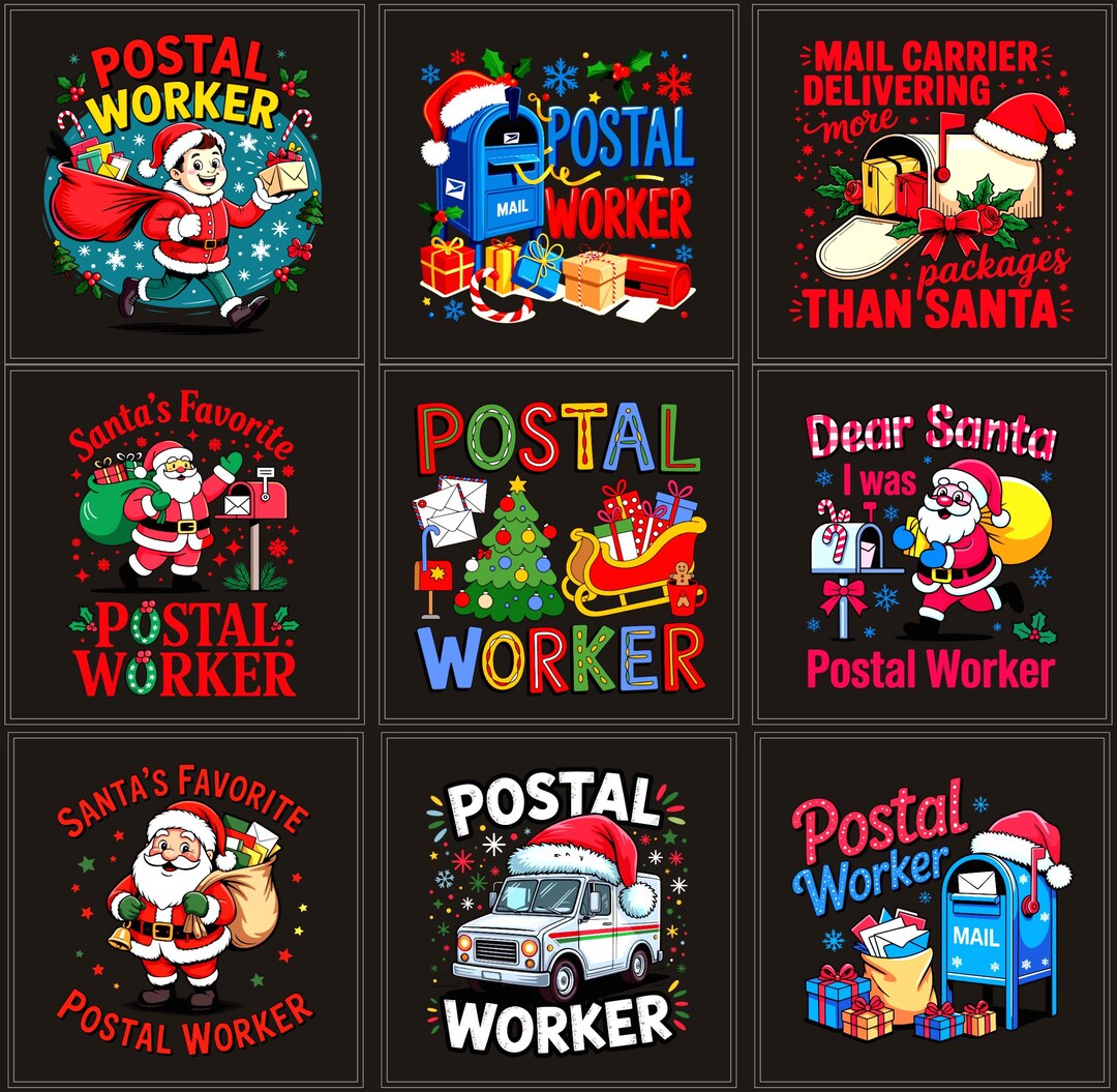 Postal Worker Christmas PNG Bundle | Mail Carrier | Delivery Driver ...