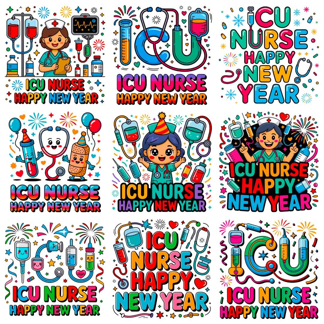 ICU Nurse New Year 2026 Bundle | Png Svg | Medical Clipart | 300 Dpi ...