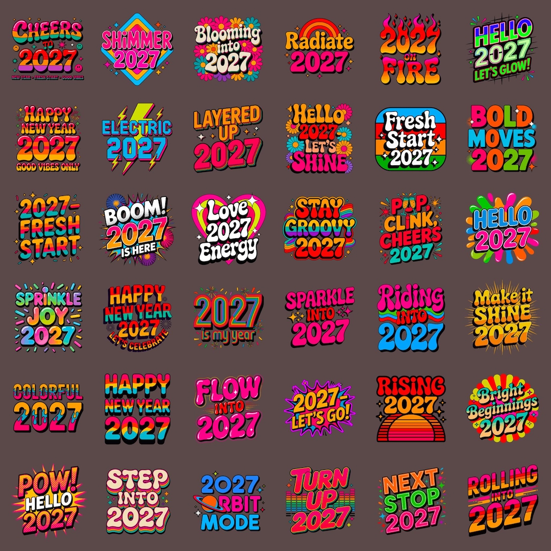 Hello 2027 Graphics Pack | Watercolor Illustration | Printable ...