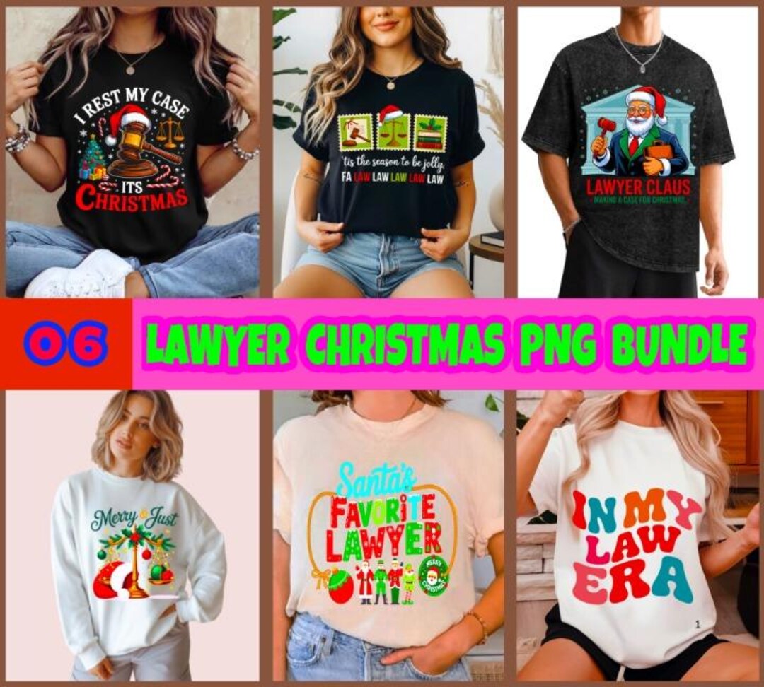 Lawyer Christmas PNG Bundle | Funny Attorney Holiday Designs (digital ...