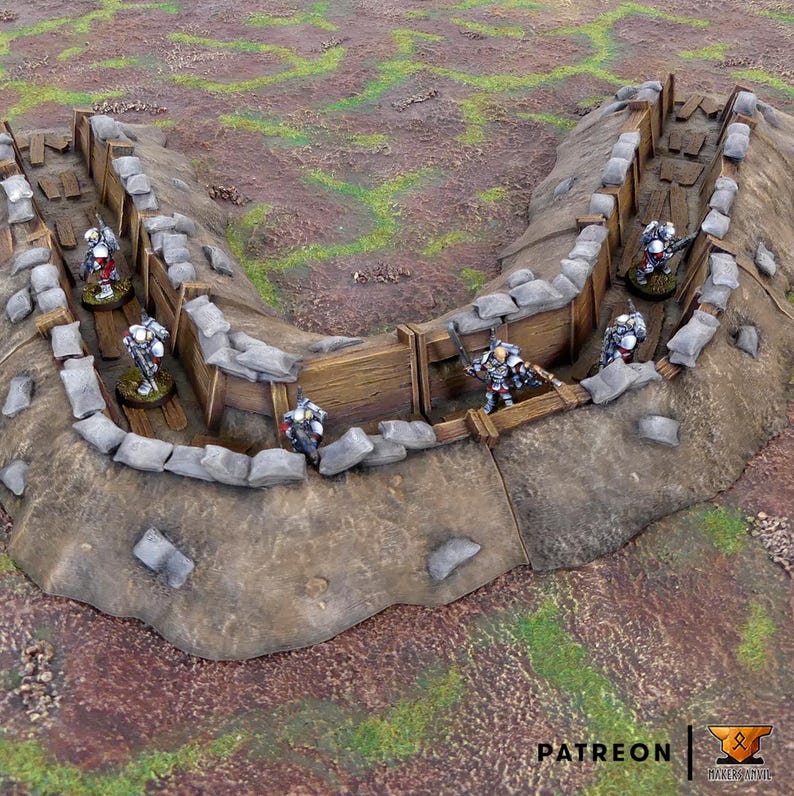 Trench Tabletop Terrain Basic Trenches Set 28mm 32mm | 6-piece Trench ...