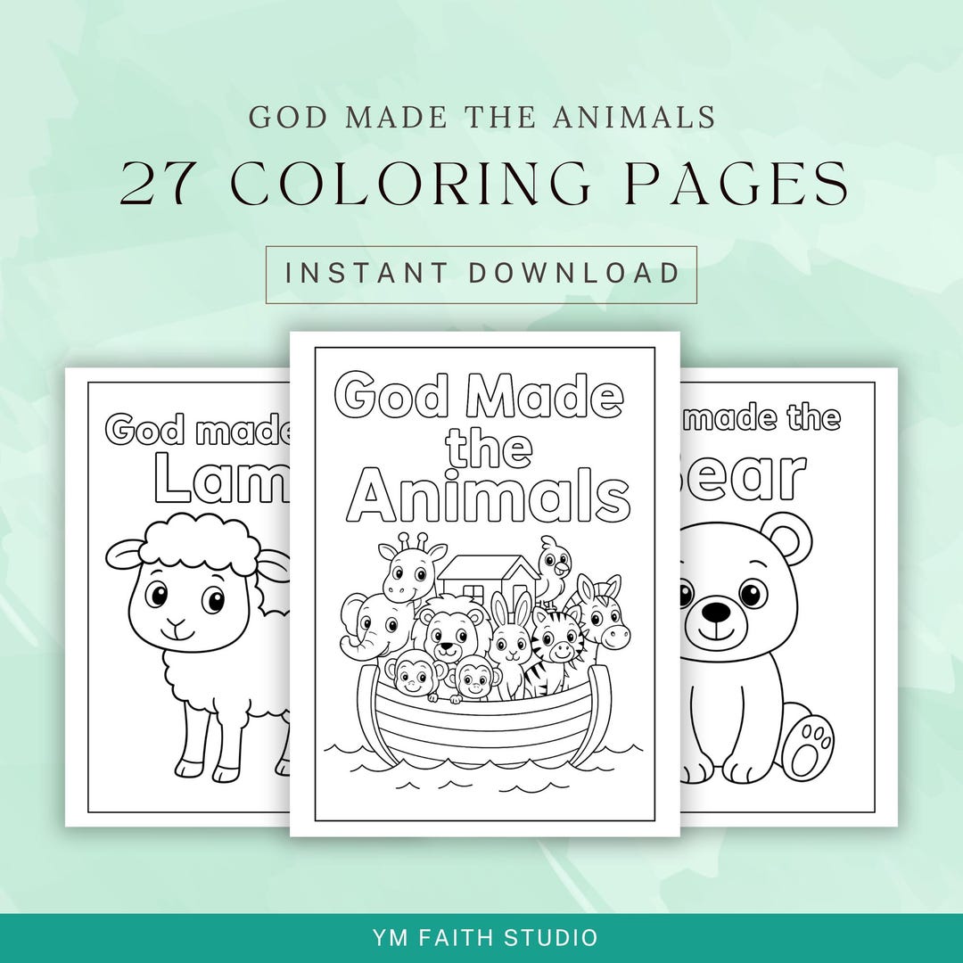 Christian Animal Coloring Book: Sunday School Printable (PDF) - Etsy
