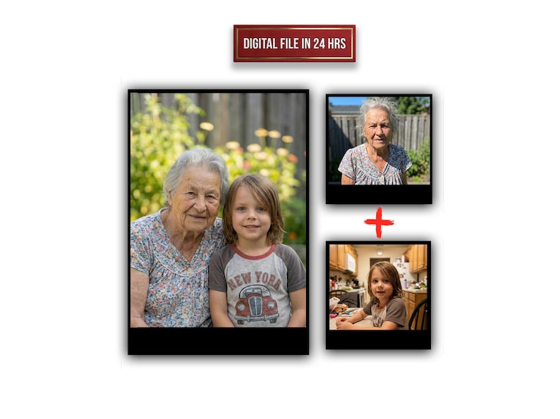Custom Photo Merge Portrait | Add Loved One to Photo From Separate ...
