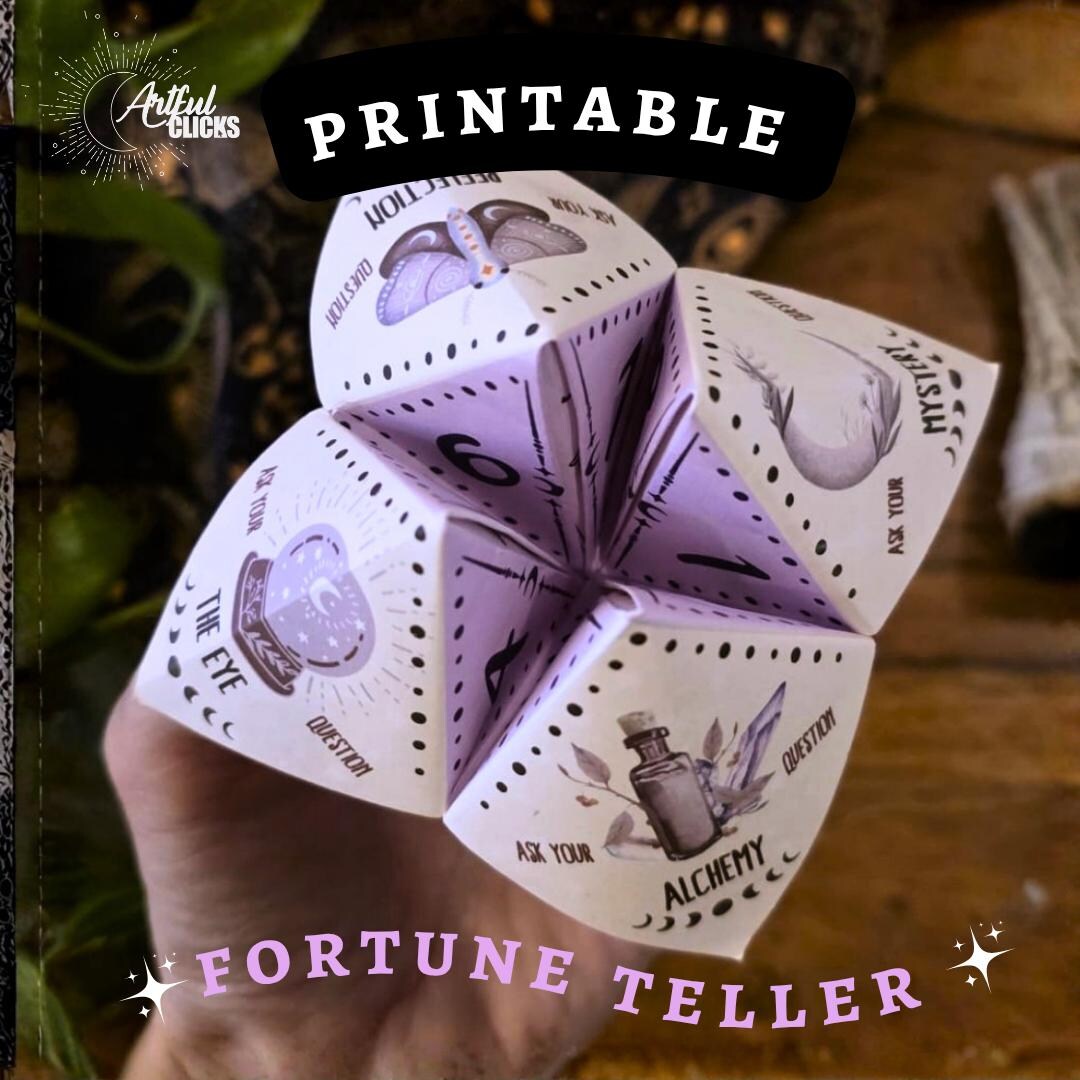 Fortune Teller Game Printable | Cootie Catcher | Chatterbox | Witchy ...