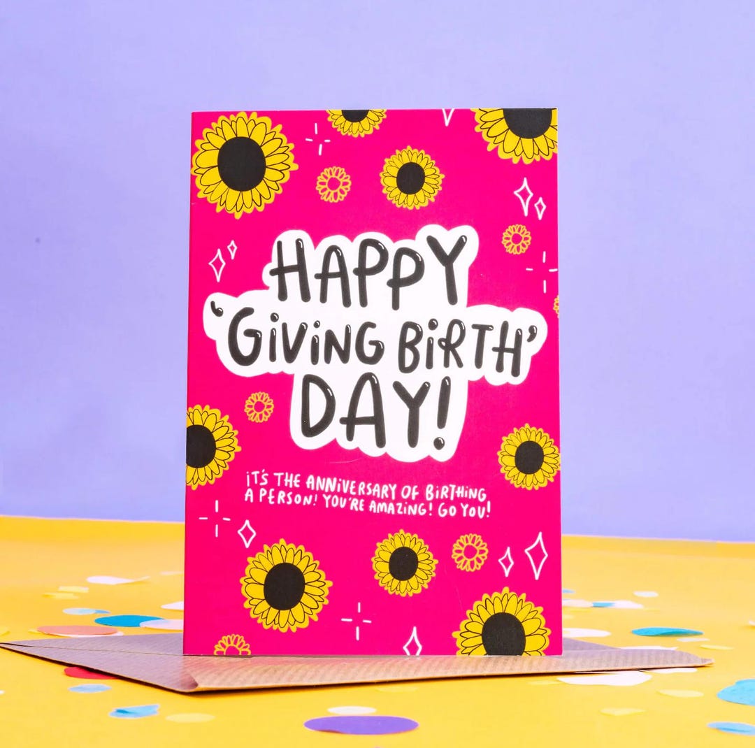 Happy Giving Birth Day Card - Mum Mom Greeting Card - Etsy