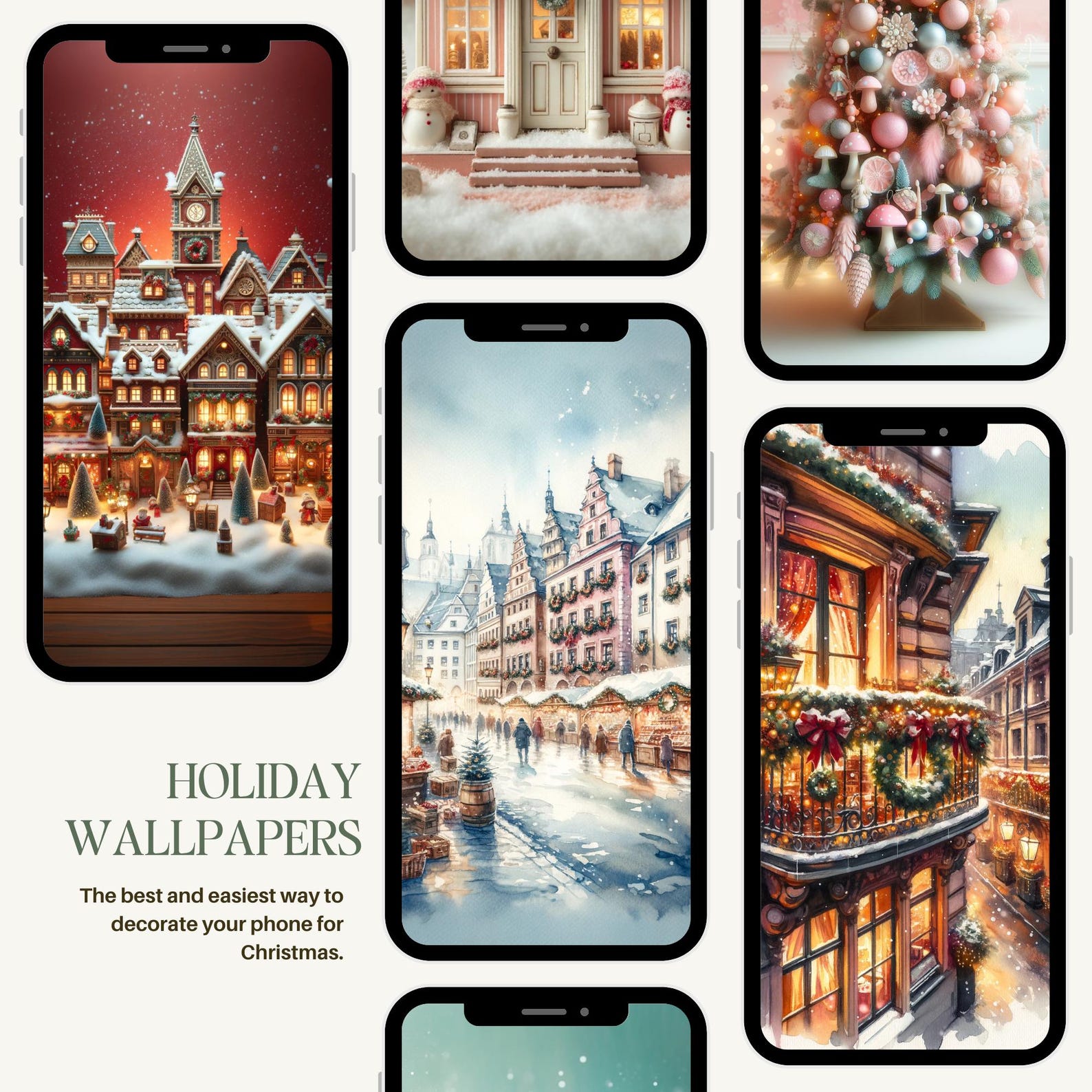 Christmas Phone Wallpaper MEGA BUNDLE, Winter Backgrounds Iphone ...