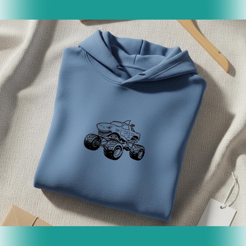 Shark Monster Truck SVG PNG, Kids Monster Truck Clipart, Cartoon Truck ...