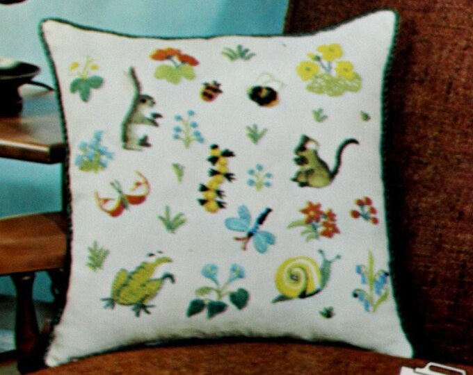 Erica Wilson Hiawatha Crewel Embroidery Kit Woodland Scene Pillow ...