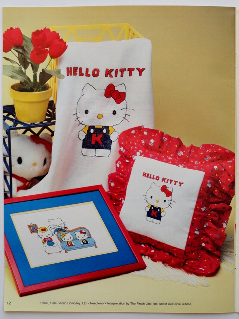 Sanrio Hello Kitty Cross Stitch Leaflet Book The Finish Line | Etsy