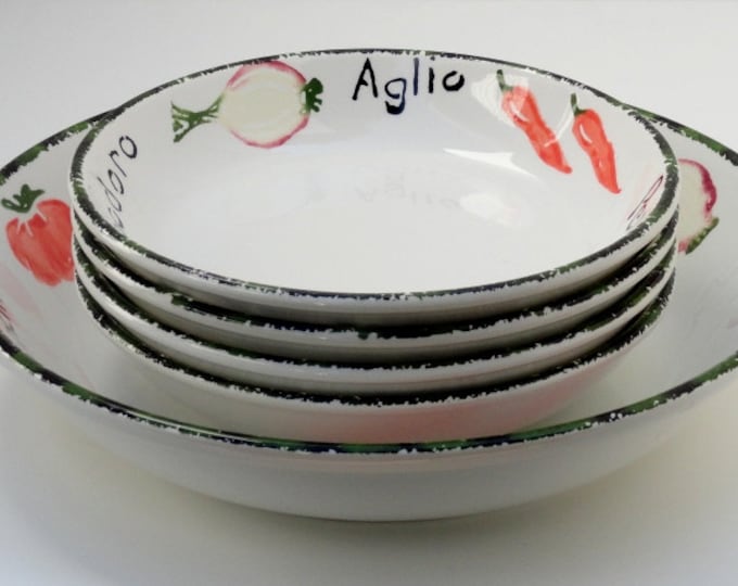 Pier 1 Five Piece Pasta Bowl Set Pomodoro - Etsy