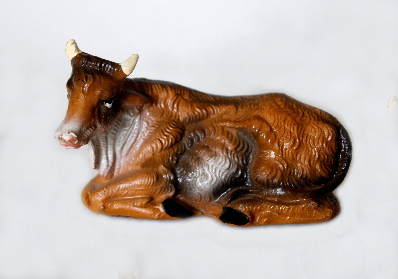 Nativity Creche Cow Bull Clay Figurine Kneeling Marked Italy - Etsy