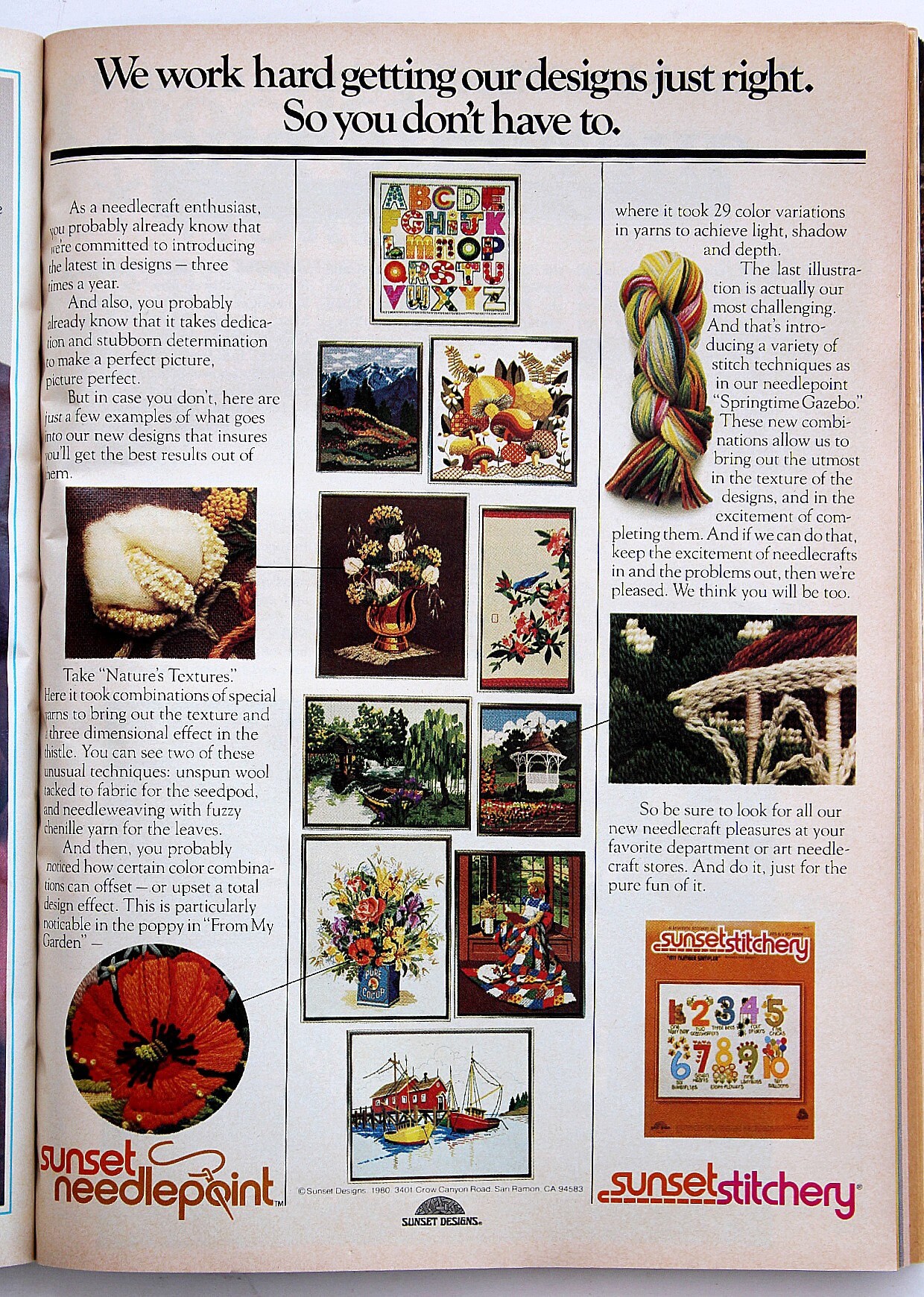 Sunset Crewel Embroidery Kit My Number Sampler Kit 2614 Chris ...
