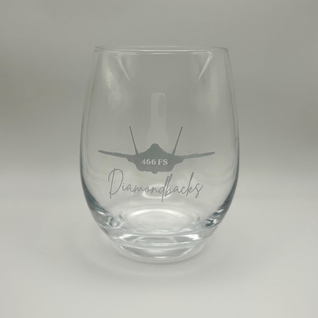 Custom Engraved Fighter Squadron Wine Glass - Etsy