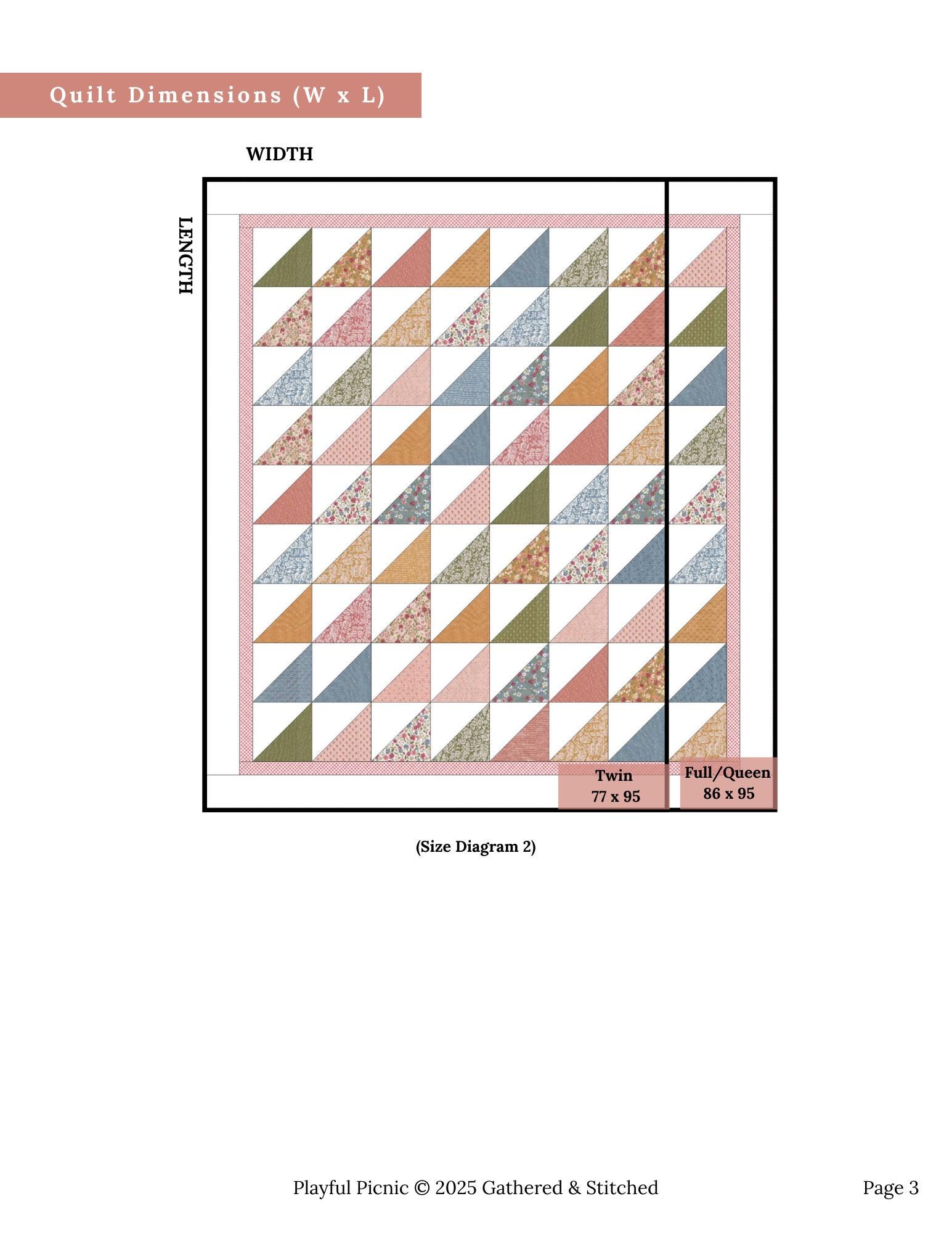 Easy 2-at-a-time HST Quilt Pattern PDF– 4 Sizes Included - Etsy