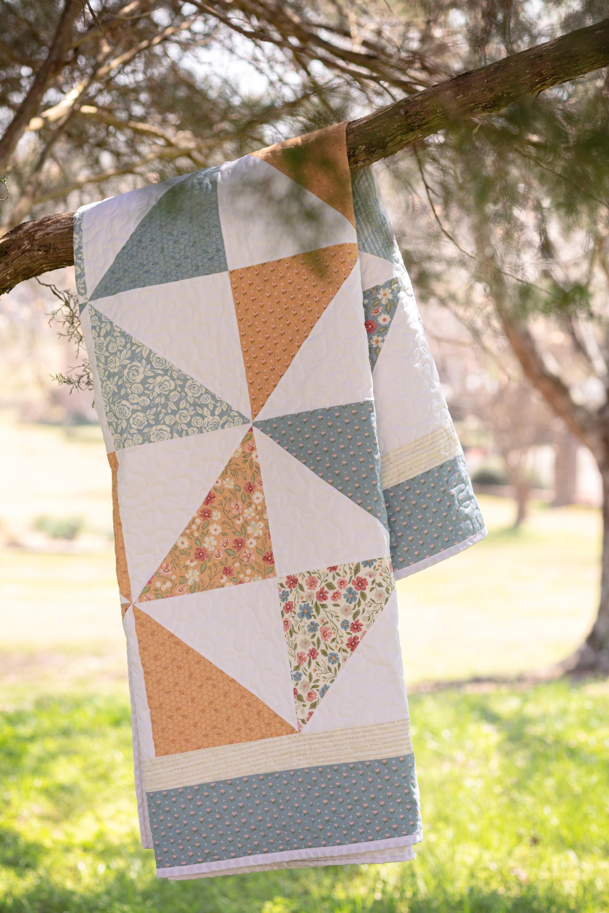 Playful Pinwheels Quilt Pattern PDF for Beginners - Oversized Blocks ...