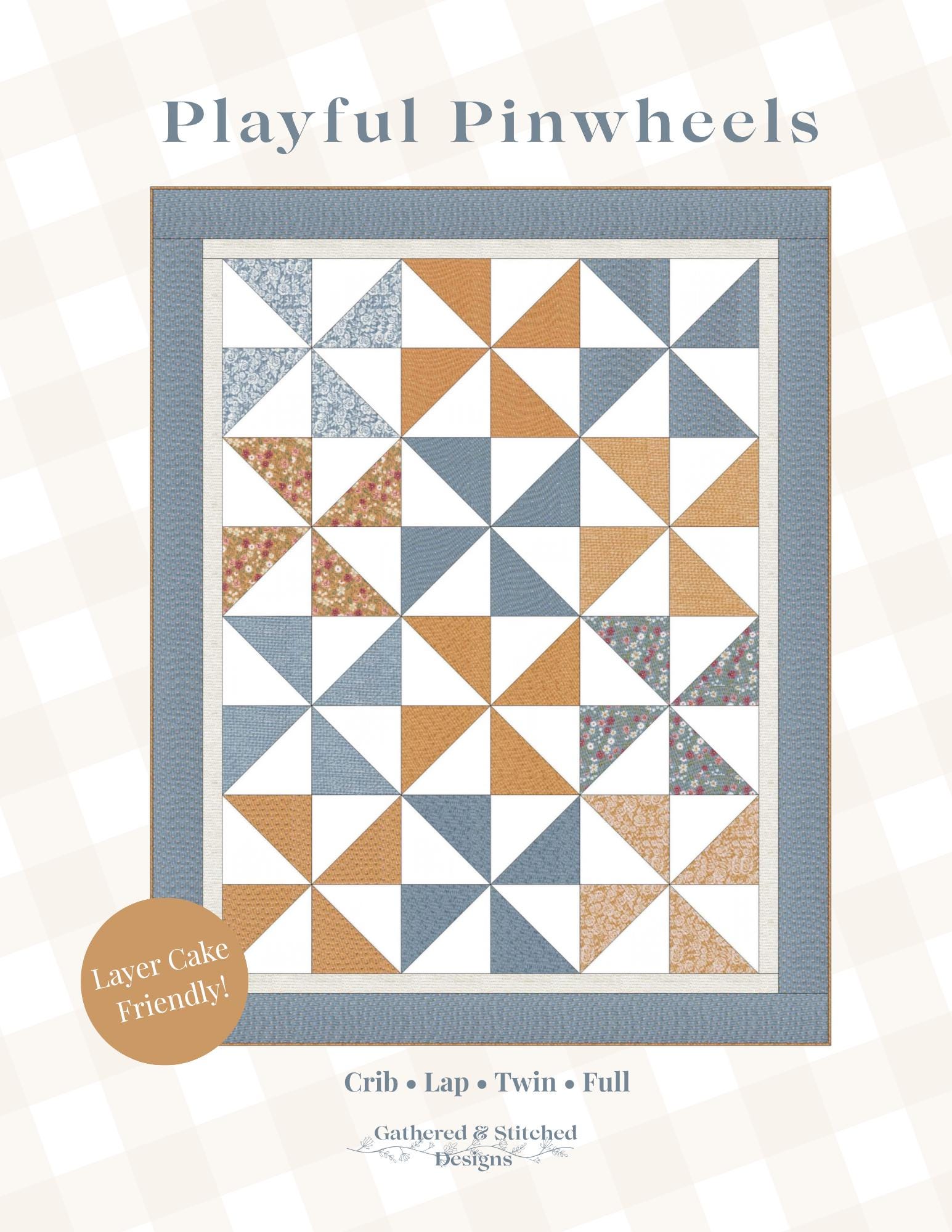 Playful Pinwheels Quilt Pattern PDF for Beginners - Oversized Blocks ...