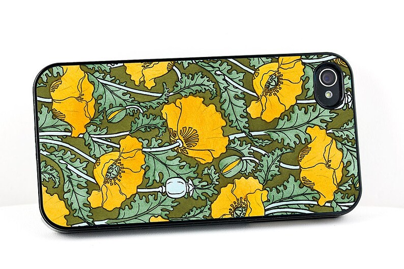 Floral Poppy Iphone 6 Case Art Nouveau Yellow Gold Poppies | Etsy