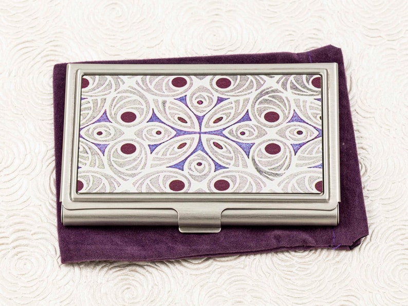 Purple Mosaic Business Card Case - Business Card Holder - Credit Card ...