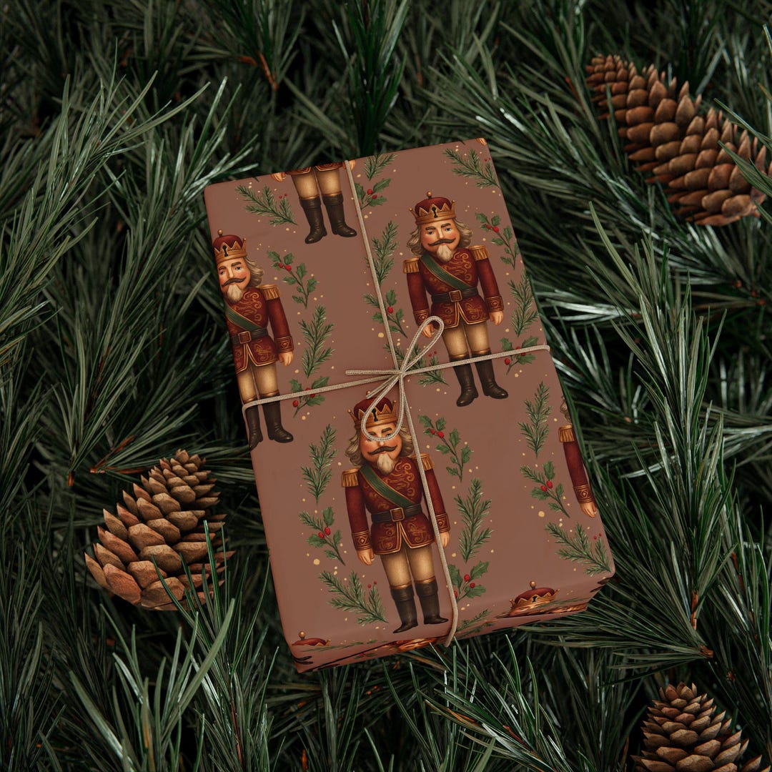 Nutcracker Christmas Wrapping Paper: Fine Art, Matte or Glossy Finish ...