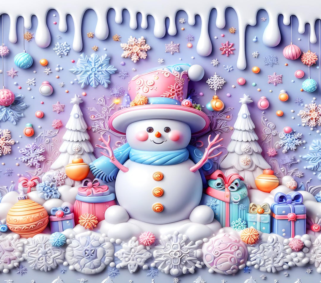 Cute Snowman Christmas Scene - Etsy