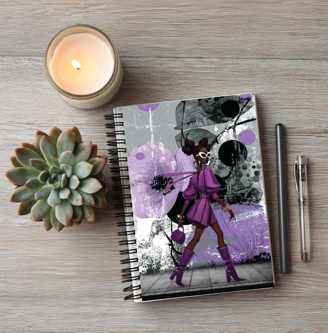 Afro Glam Journal Covers | Fashion Illustration Art (digital Download ...