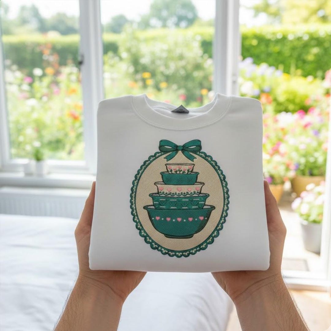 Vintage Pyrex Embroidery Design, Retro Kitchen Digital File, Mid ...