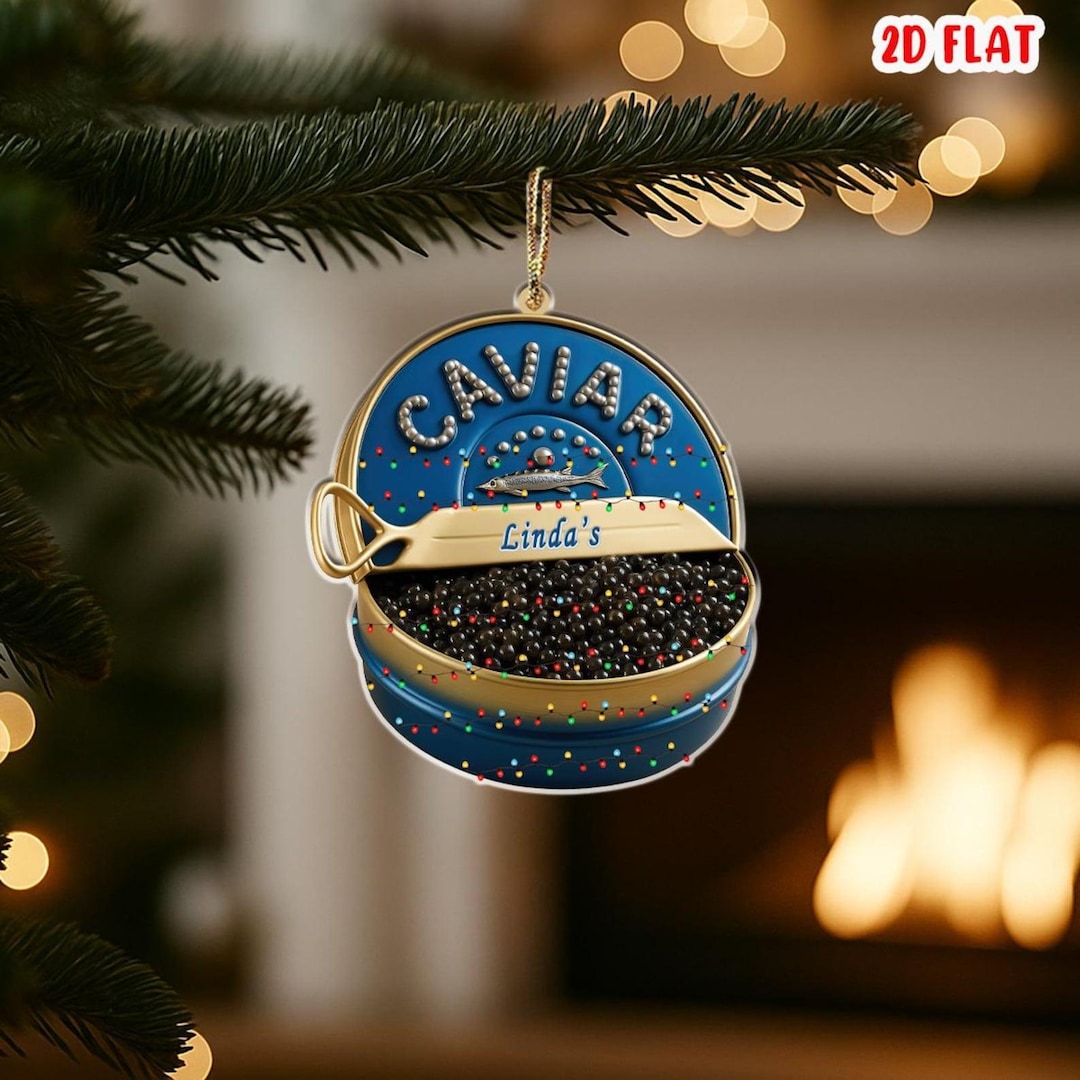 Personalized Caviar Can 2D Acrylic Ornament, Seafood Lover, Christmas ...