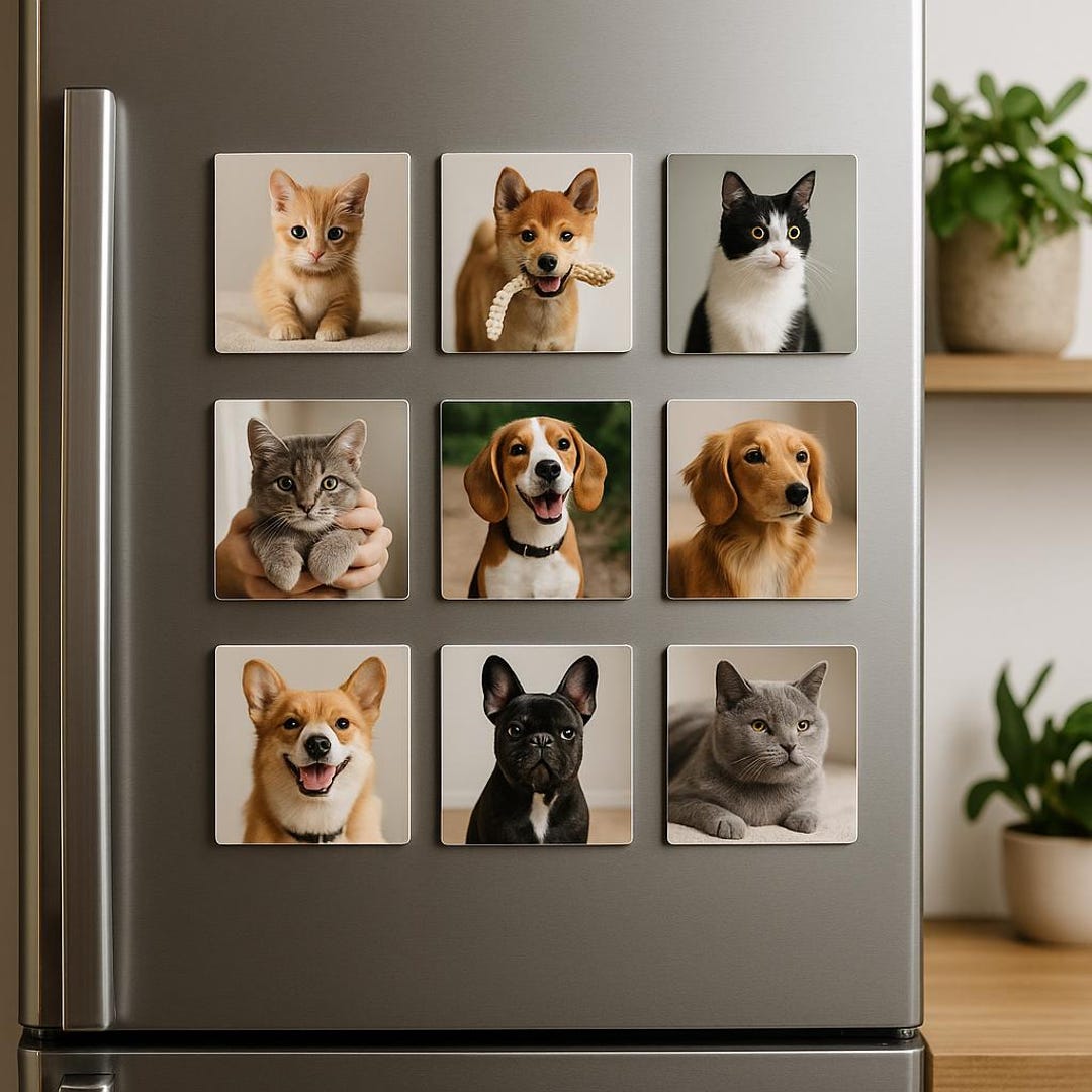 Custom Photo Magnets | 2x2 Glossy Fridge Magnets |pet & Family Photos ...