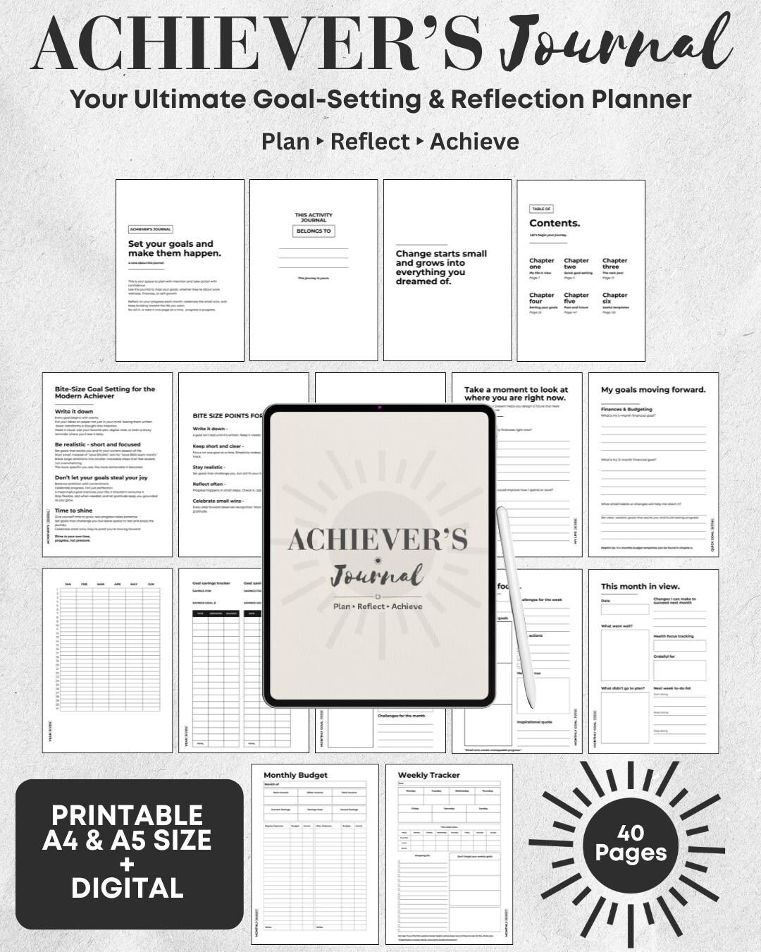 Organize Your Success: Digital Planner for Achievers (canva Template ...