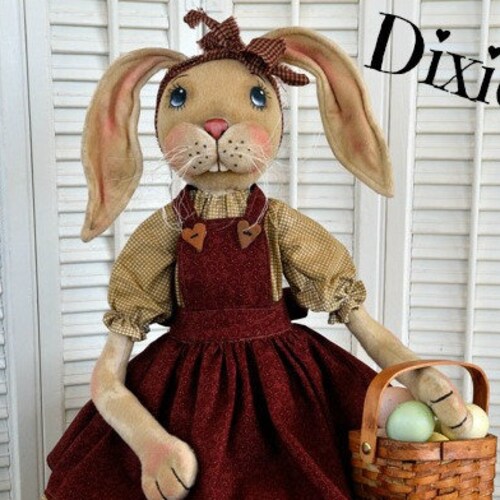 Bunny Jo Epattern...primitive Country Spring Easter Rabbit - Etsy