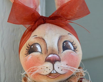 Primitive Pattern Bunny Rabbit Spring E-Pattern Cloth doll | Etsy