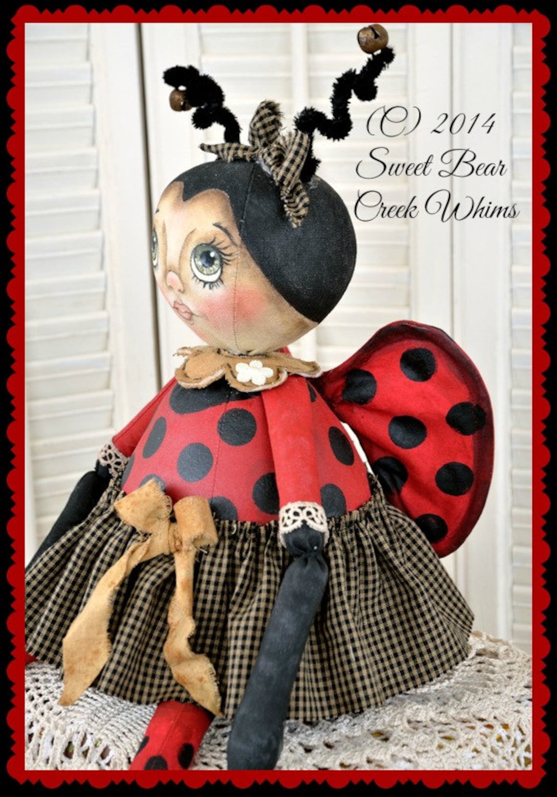 Primitive Cloth Doll Pattern Lady Bug Bee PDF Instant - Etsy