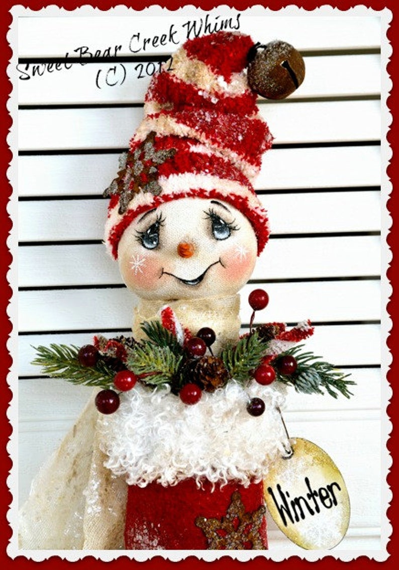 Primitive Snowman Pattern Stocking Pattern Sewing Pattern - Etsy