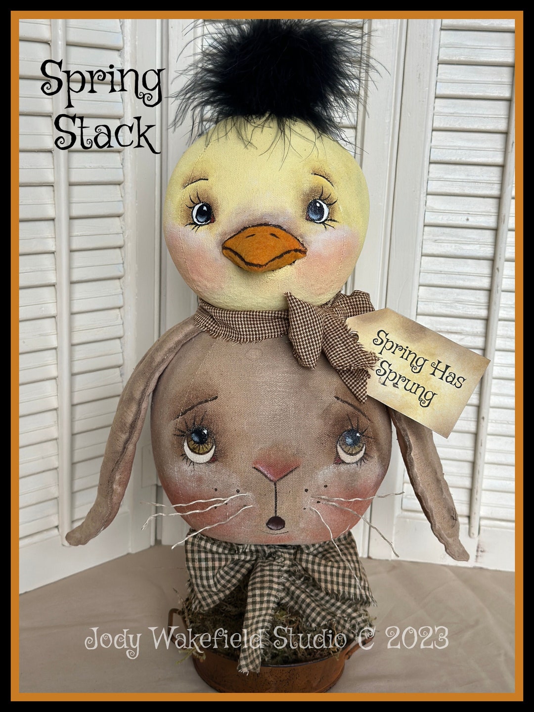 Primitive Spring EPATTERN, Cloth Doll Craft Digital Pattern, Bunny ...