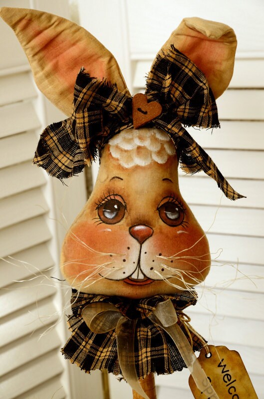 Primitve Bunny Pattern Make Do E-PATTERN Spring Easter - Etsy