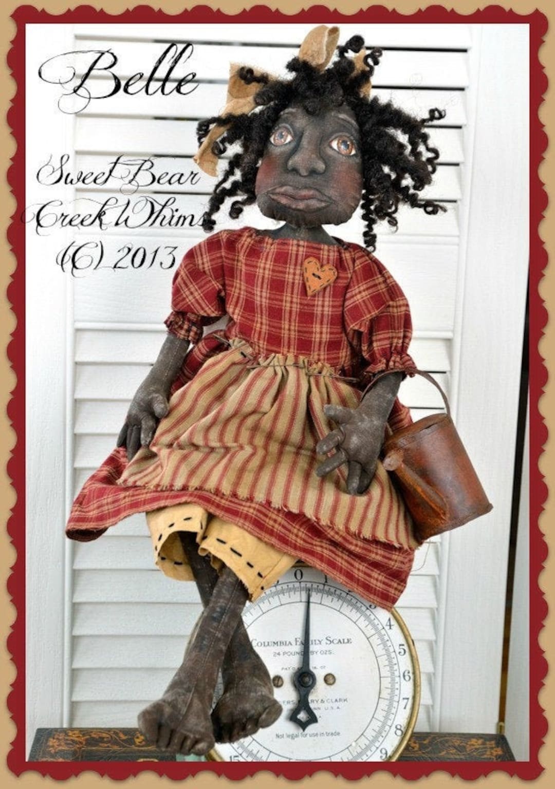 Primitive Cloth Doll Pattern, Black Doll E-pattern, PDF Instant ...