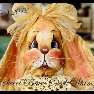 Primitive Bunny E-PATTERN, Spring Rabbit, Easter Bunny, Cloth Doll ...