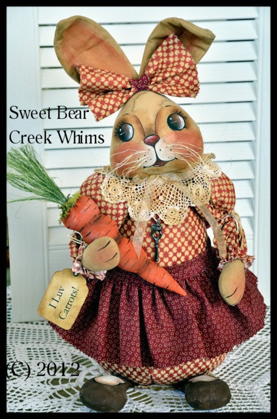 Primitive Bunny E-pattern, Spring Doll Pattern, Easter, Rabbit Pattern ...